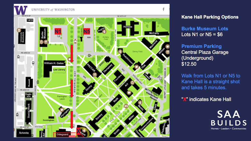 2022 University of Washington Map to Kane Hall – Shirts Across America