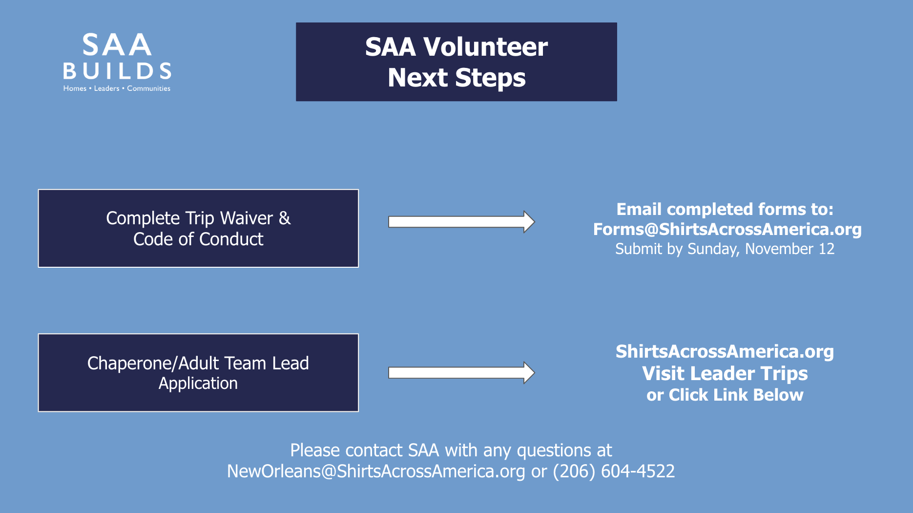 NEW ORLEANS TRIP Next Steps & Adult Chaperone Applications – Shirts ...